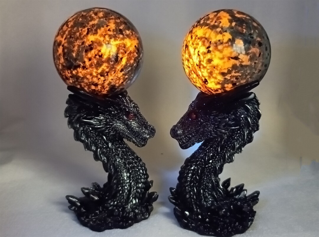 60mm+ Natural Yooperlite Ball+resin Dragon Base，sphere，quartz Crystal ...