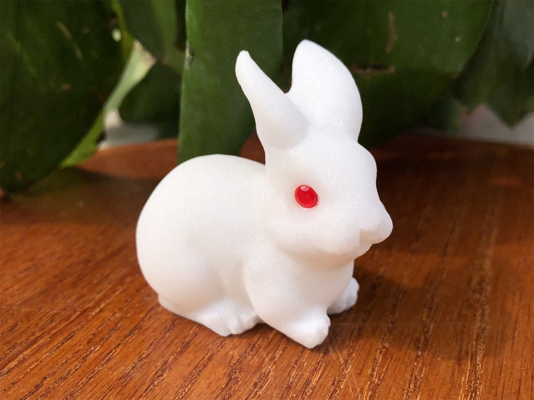 2'' Natural Hand Carved White Jade Rabbit ，quartz Crystal，crystal ...