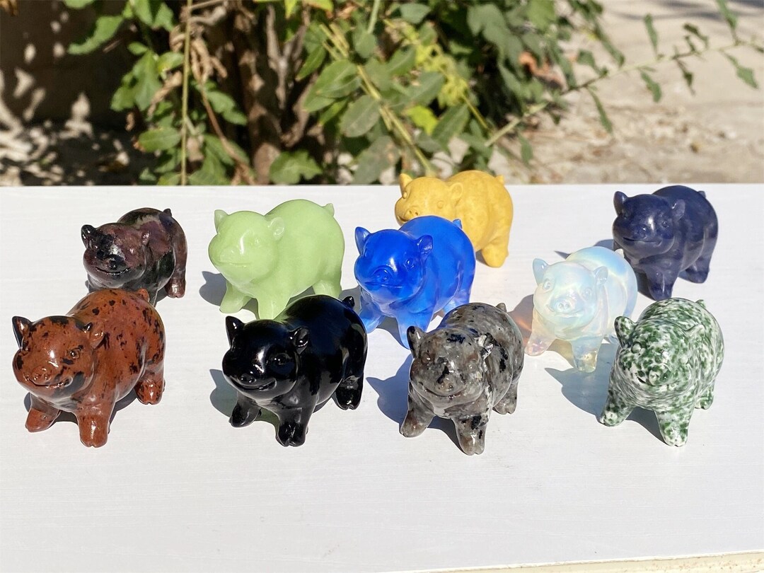 2.2'' Natural Crystal Pig，quartz Crystal，hand Carved Pig，crystal Pig ...