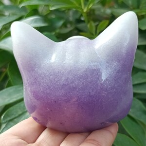 2.8'' Hand Carved Luminous Stone Cat Skull，quartz Crystal，crystal Cat ...