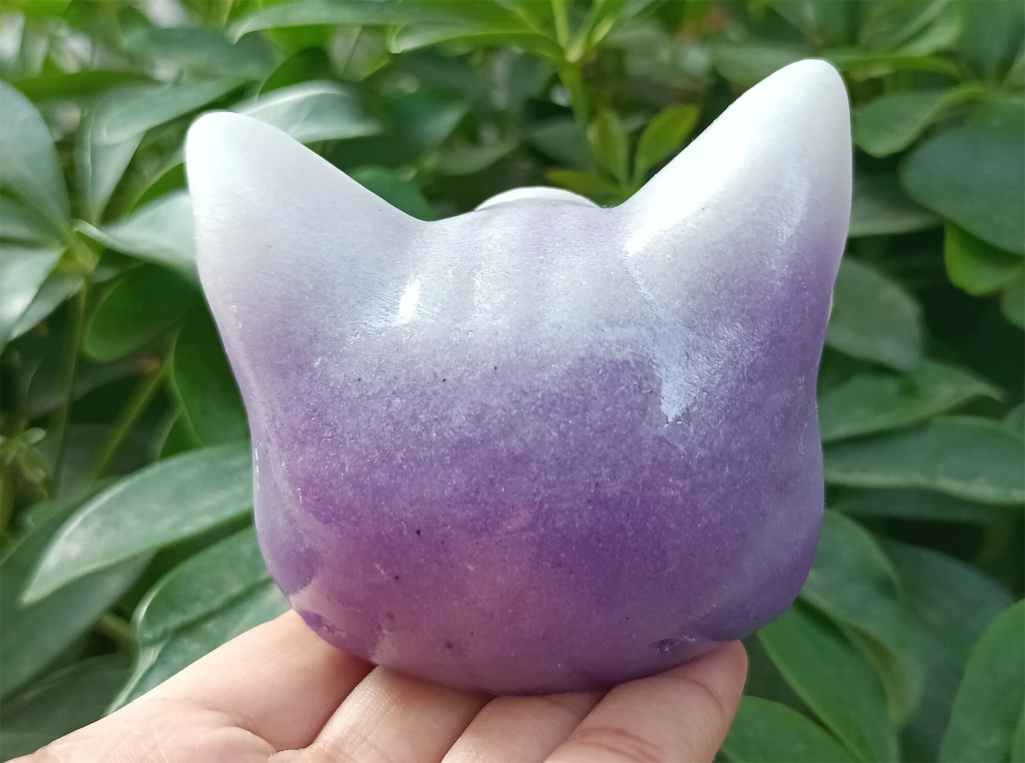 2.8'' Hand Carved Luminous Stone Cat Skull，quartz Crystal，crystal Cat ...