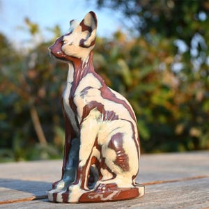 6'' Natural Quartz Crystal Hairless Cat Decor，crystal Cat Carveed ...