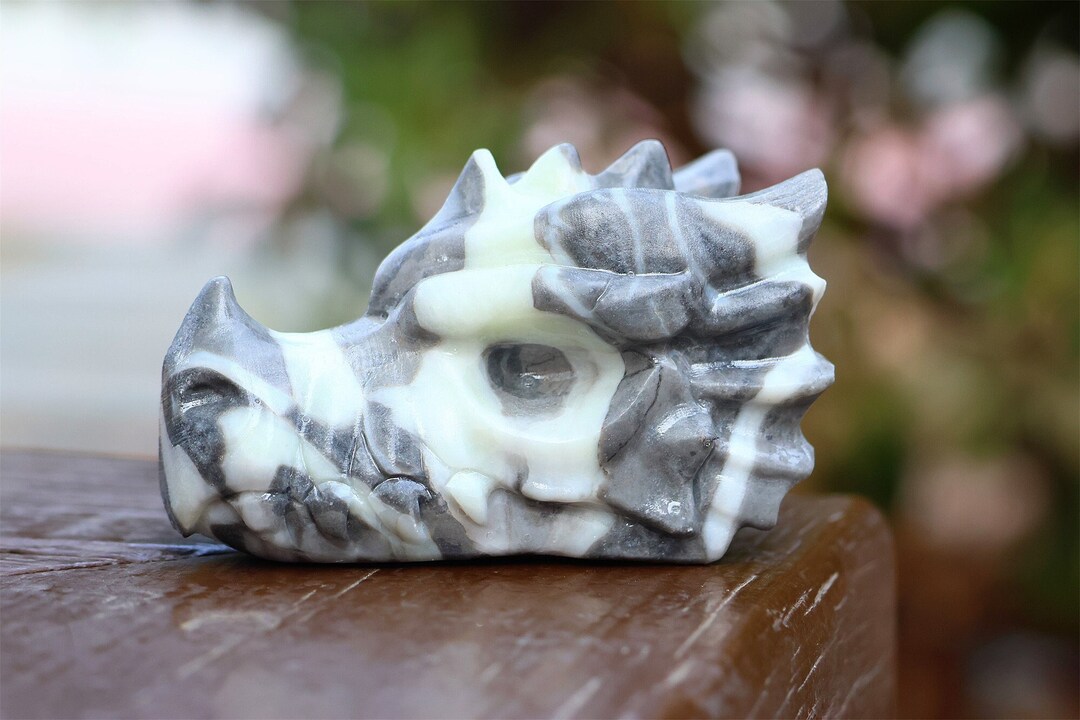 2.8'' Natural Shellstone Dragon Head Carving，quartz Crystal Dragon Head ...