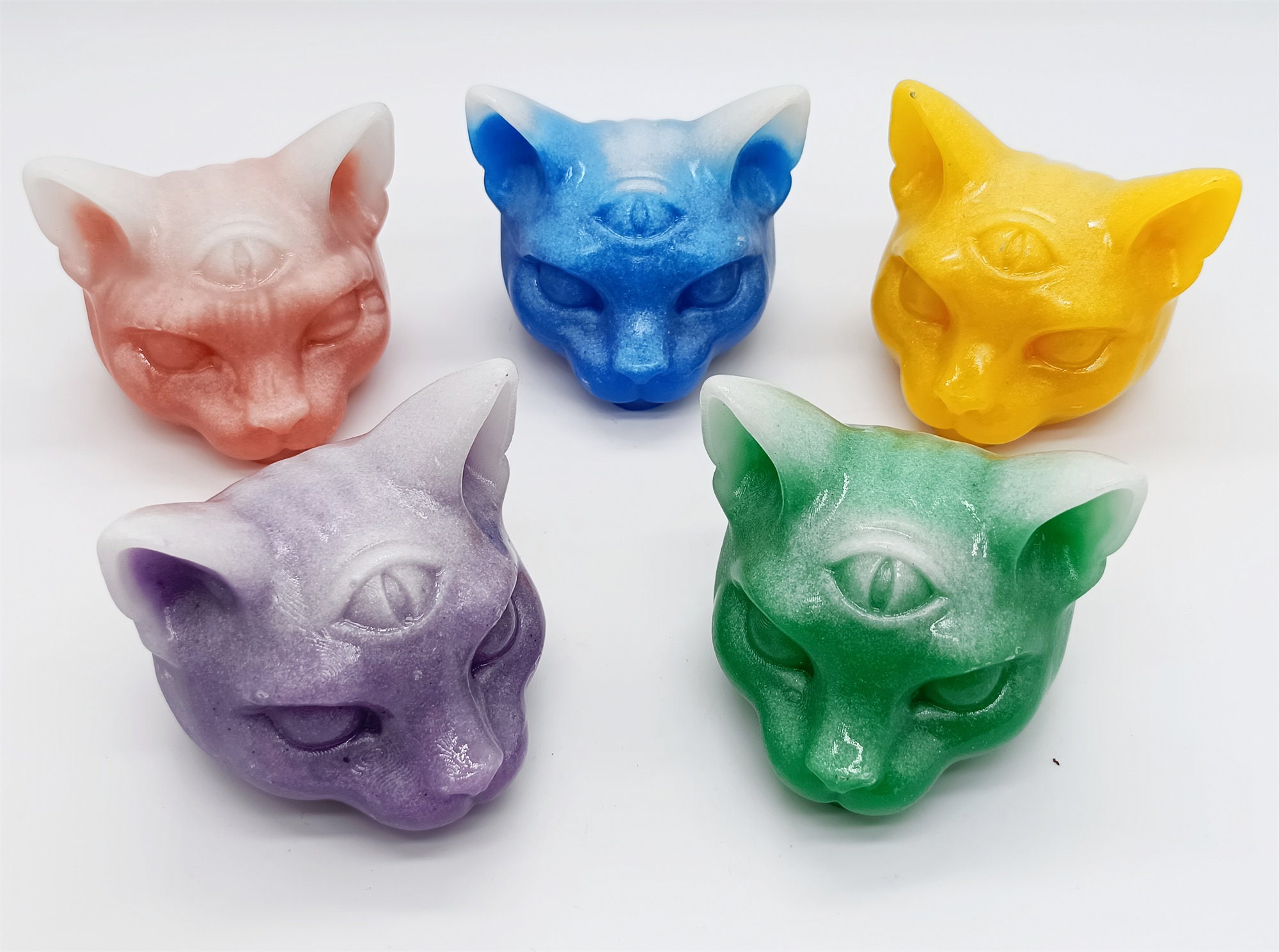 2.8'' Hand Carved Luminous Stone Cat Skullquartz - Etsy