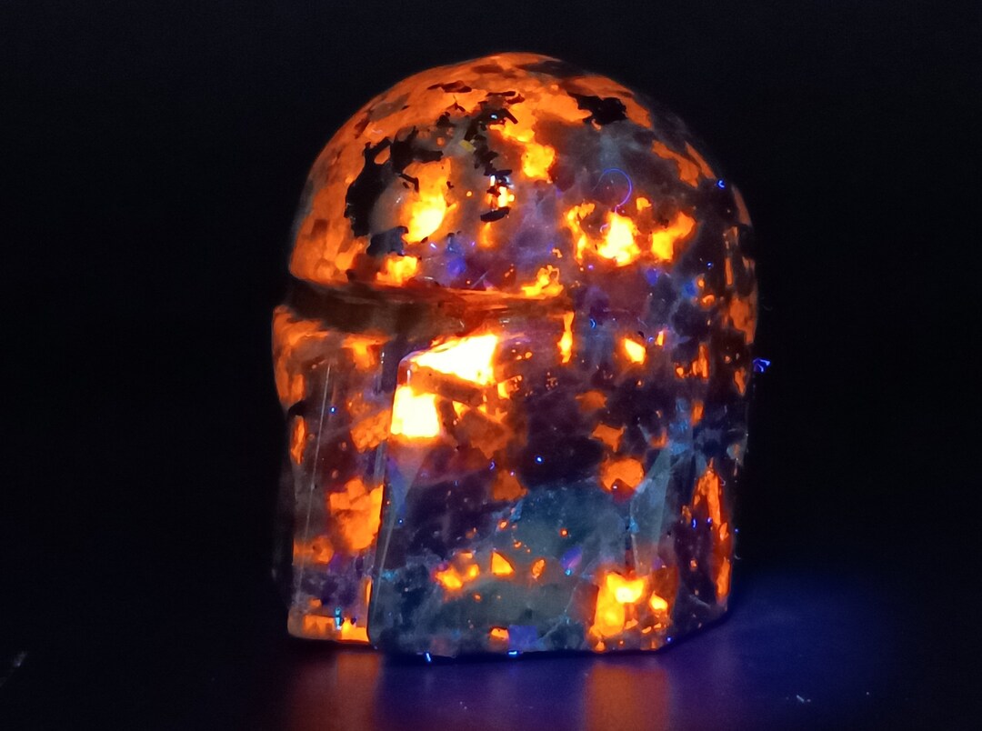 2'' Natural Hand Carved Yooperlite Skull，flame's Stone Skull，quartz ...