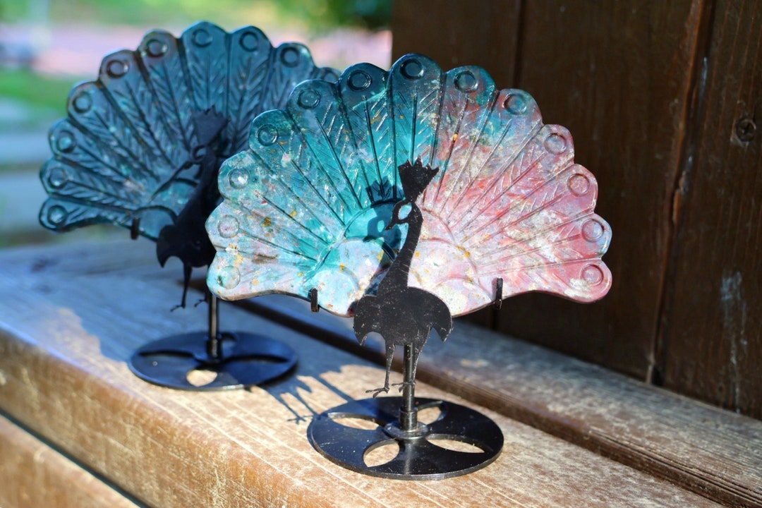 4.6'' Natural Ocean Jasper Peacock，crystal Peacock Carved，crystl Wings ...