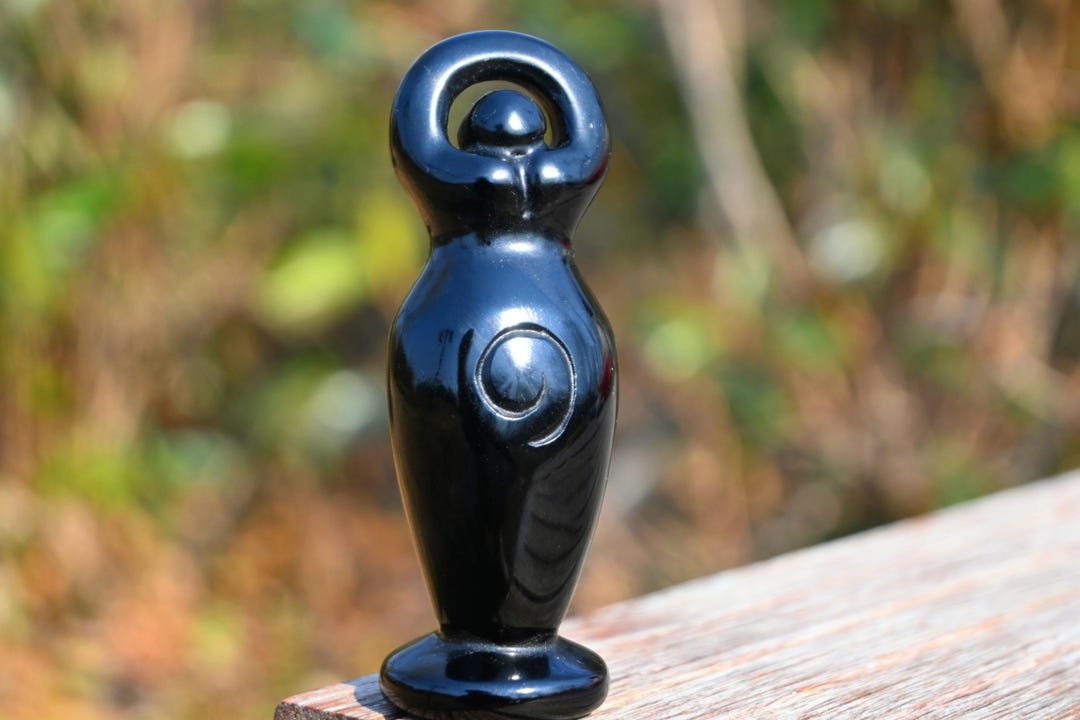 3'' Natural Hand Carved Obsidian Goddess Totem，quartz Crystal，crystal ...