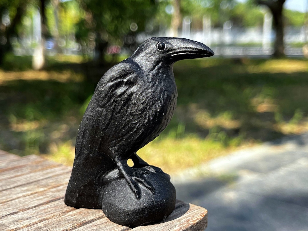 2.6'' Natural Obsidian Crow，crystal Crow Carved，crow Skull，crystal ...