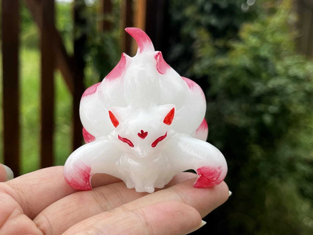 2.4'' Natural White Jade Fox Carving，crystal Fox Figurine，kyuubi ...