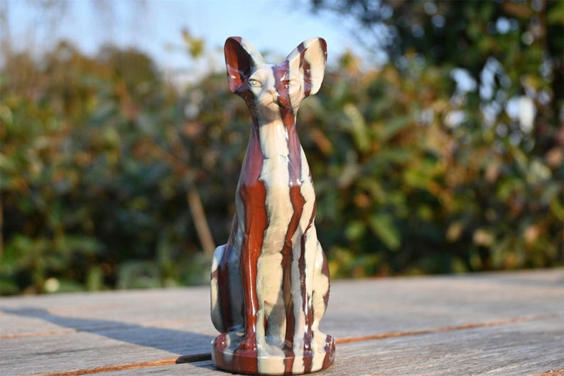 6'' Natural Quartz Crystal Hairless Cat Decor，crystal Cat Carveed ...