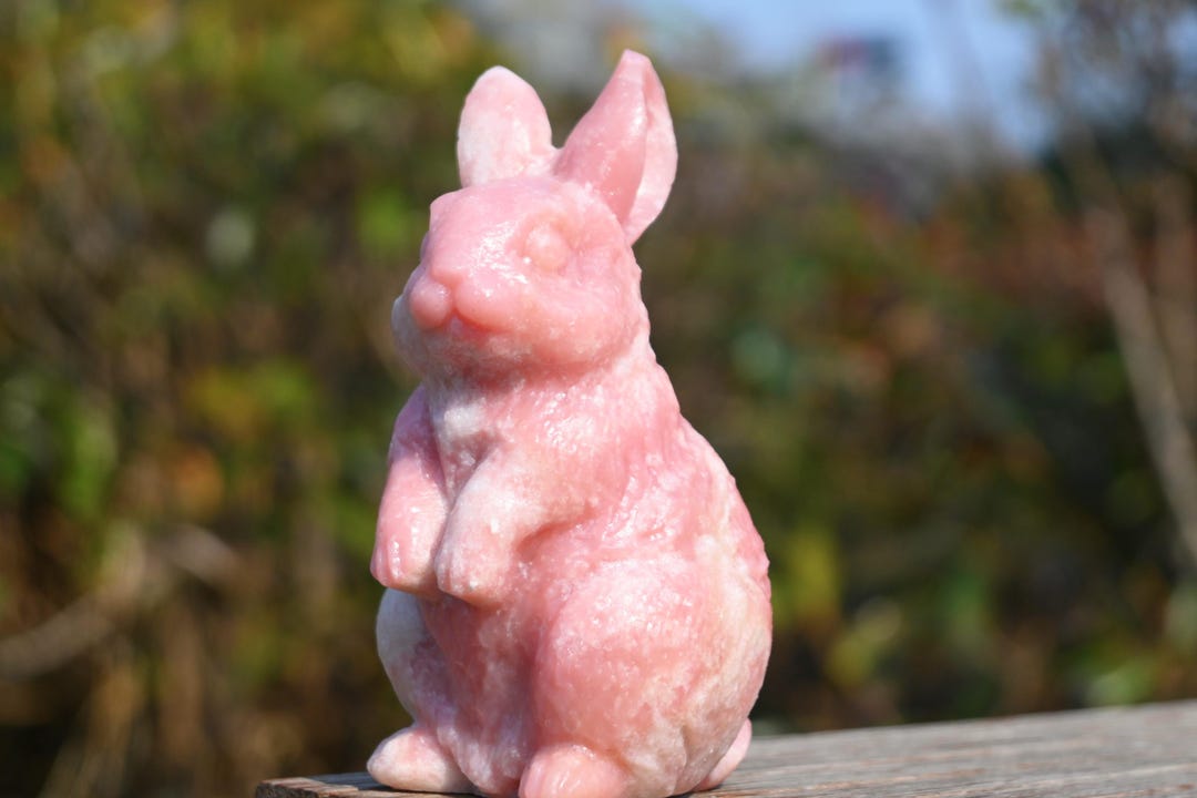 4'' Natural Carved Pink Opal Rabbit， Crystal Rabbit，crystal Gift，home ...