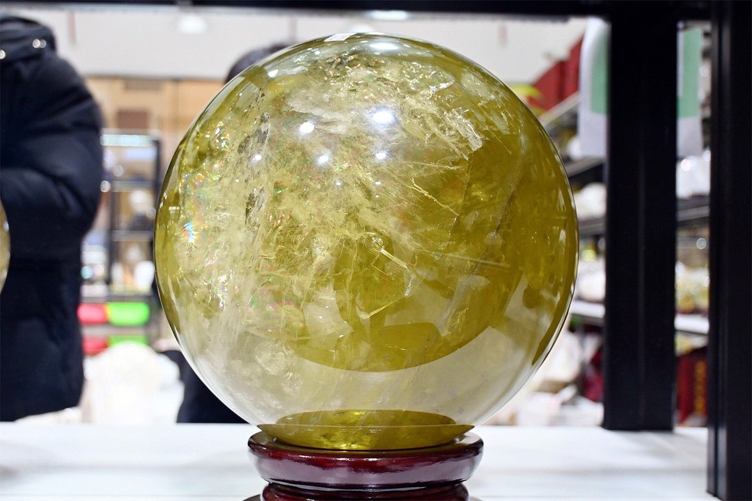 258mm Natural Citrine Sphere Ornament，quartz Crystal Ball，crystal ...