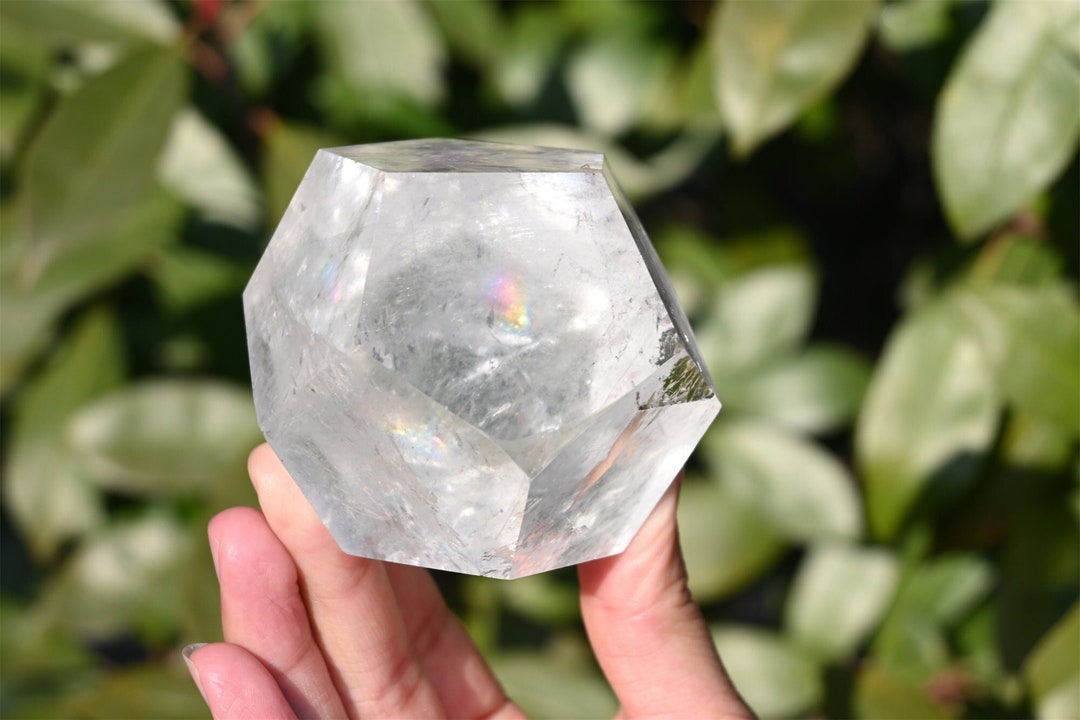 2.4'' Natural Hand Carved Clear Quartz Dodecahedron，quartz Crystal ...