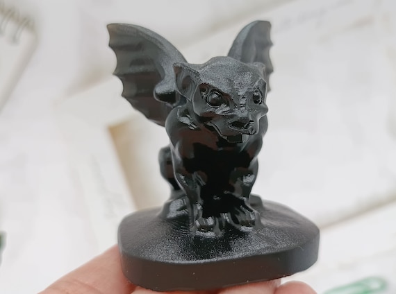 2.3''natural Hand Carved Obsidian Gargoyle Crystal | Etsy