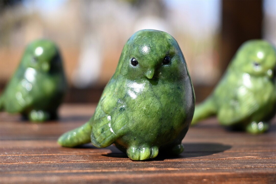 2.6'' Natural Green Jade Bird Ornament，crystal Bird Carved，crystal Bird ...