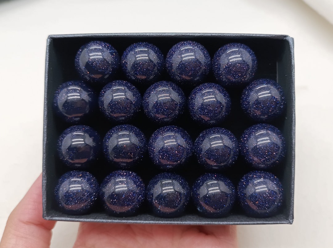 15mm Blue Gold Sand Ball，quartz Crystal，crystal Decor，crystal Ball ...
