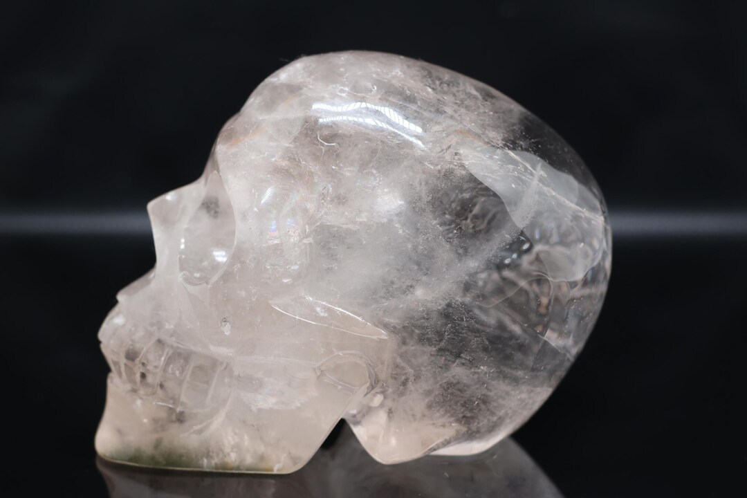 1.03KG Natural Hand Carved Clear Quartz Skull，quartz Crystal，crystal ...