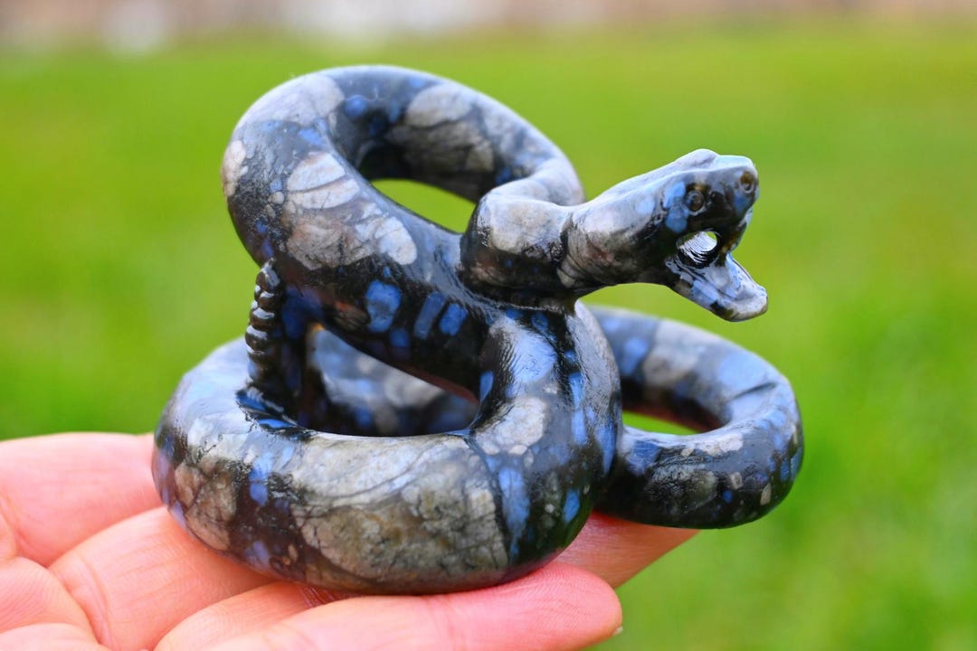 2.9'' Natural Rhyolite Snake Carved ，quartz Crystal Snake，snake ...