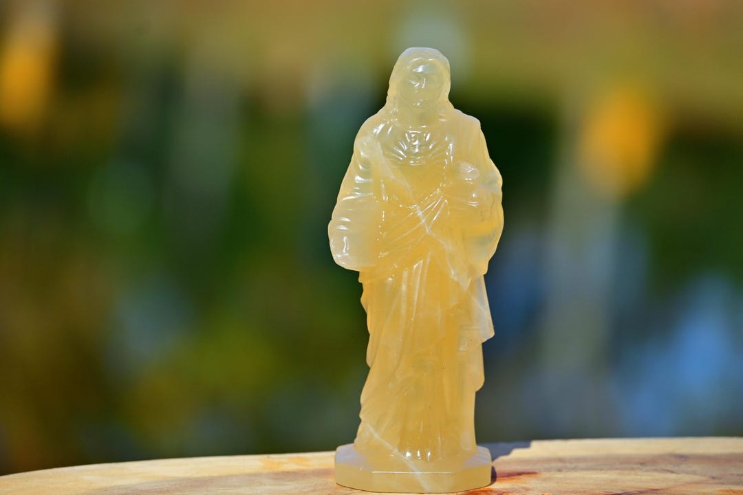 5.8'' Natural Calcite Jesus Decor，crystal Jesus Carving，jesus Figurine ...