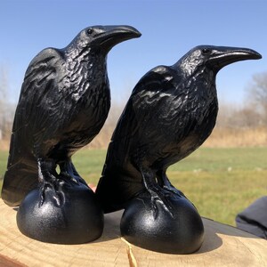 5''natural Hand Carved Obsidian Crow，quartz Crystal，crystal Crow ...