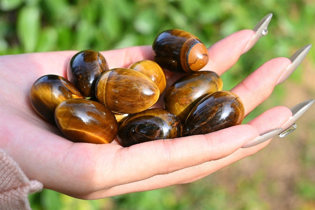 1.1'' Natural Tiger Eyes Egg Carvedcarved Crystal Eggegg Sculpturequartz Crystal Pendantcrystal ...