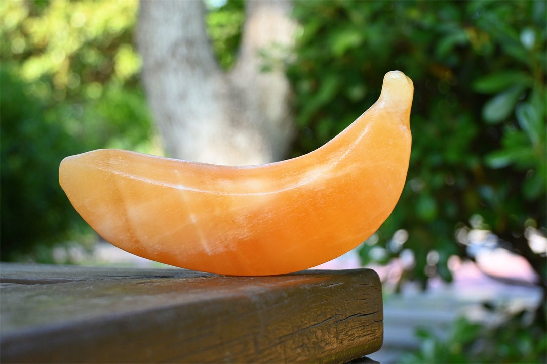 5.7'' Natural Hand Carved Geode Stone Banana，quartz Crystal Banana ...