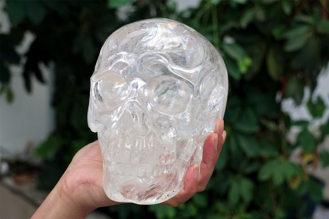 4.14kg Natural Hand Carved Clear Quartz Skull，crystal Ornament，crystal ...