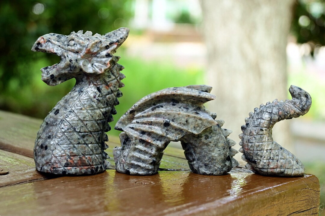 6" Natural Yooperlite Dragon Carved，quartz Crystal Dragon Statue ...