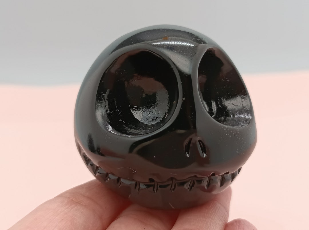 2'' Natural Hand Carved Obsidian Jack Skull ，quartz Crystal，crystal ...