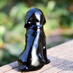 2.2'' Natural Hand Carved Obsidian Dog，crystal Dog，quartz Crystal ...
