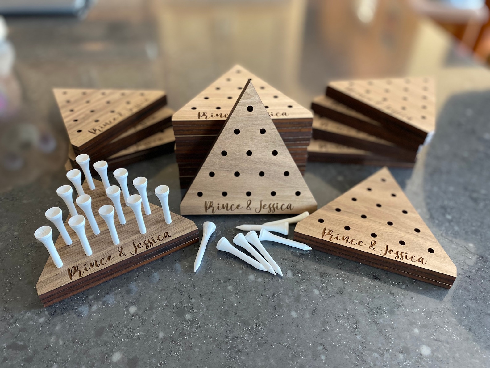 Personalized Triangle Peg Jump Game / Golf Tee / Solitaire/ Gift ...