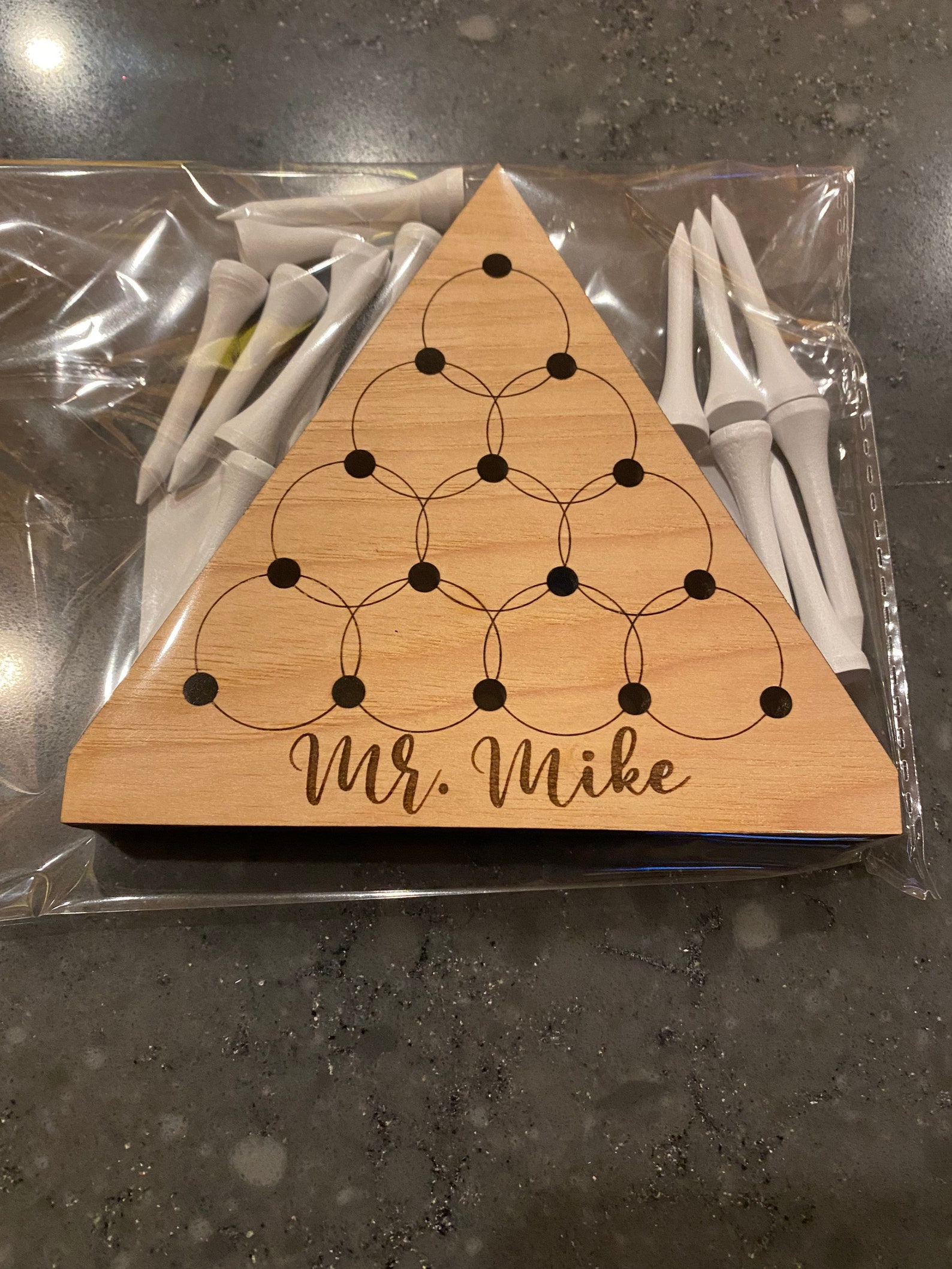 Personalized Triangle Peg Jump Game / Golf Tee / Solitaire/ Gift ...