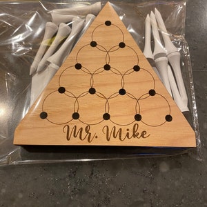 Personalized Triangle Peg Jump Game / Golf Tee / Solitaire/ Gift ...