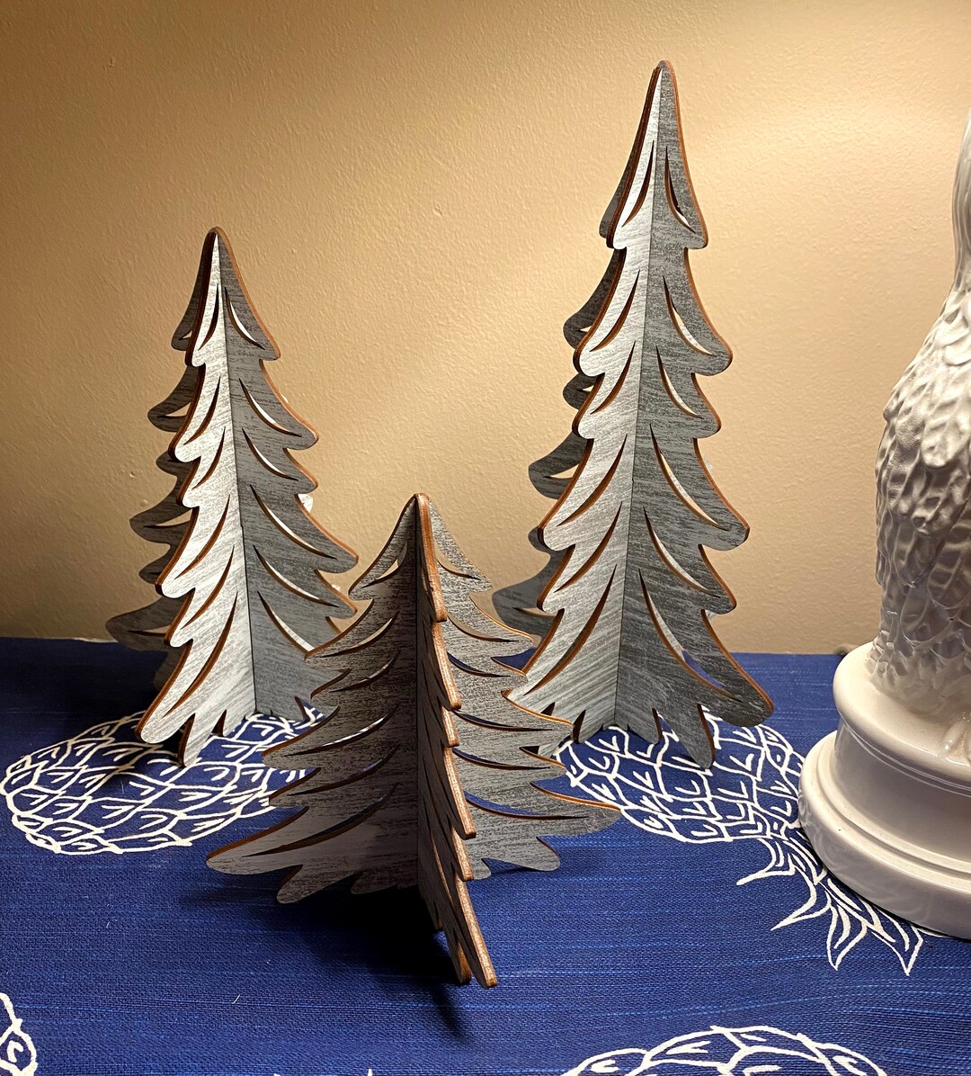 Wooden Tree Set Decoration - Etsy