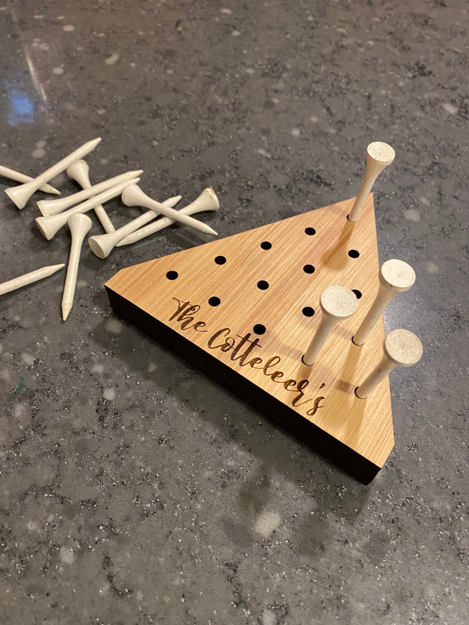 Personalized Triangle Peg Jump Game / Golf Tee / Solitaire/ Gift ...