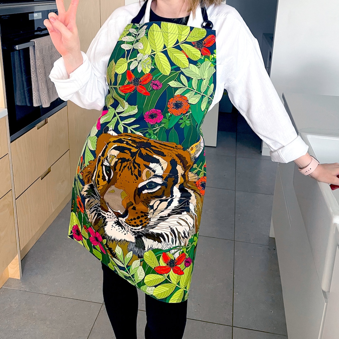 Tiger Kitchen Apron Jungle Kitchen Decor Pinny for Cat - Etsy