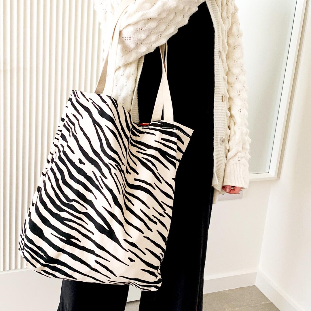 Animal Print Beach Bag, Tiger Tote Bag, Reversible Tote, Colourful ...