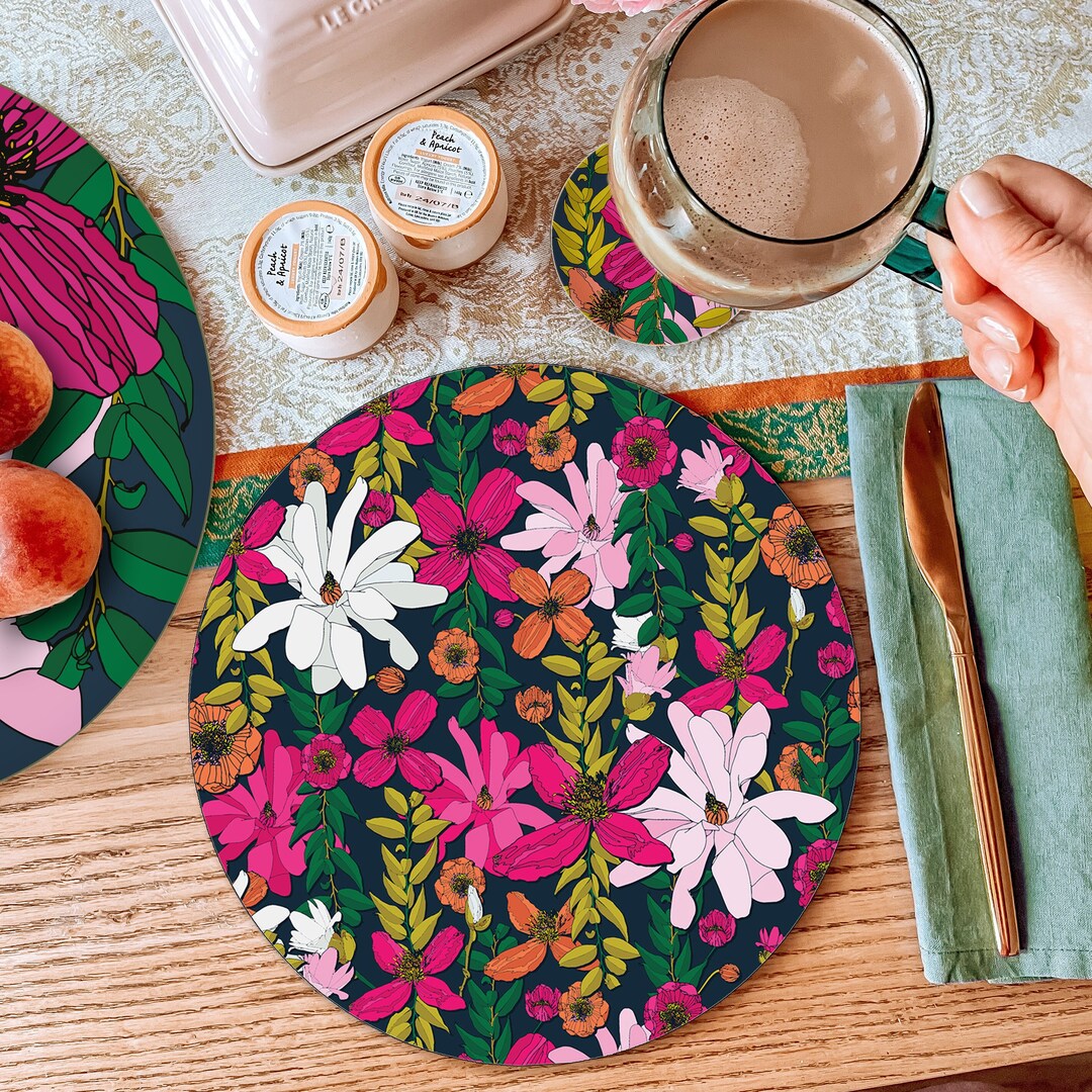Patterned Placemat, Beautiful Wedding Gifts, Round Table Mat, Wedding ...