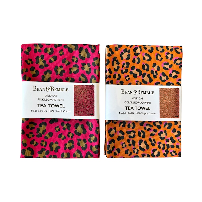 Pink Leopard Tea Towel - Etsy UK
