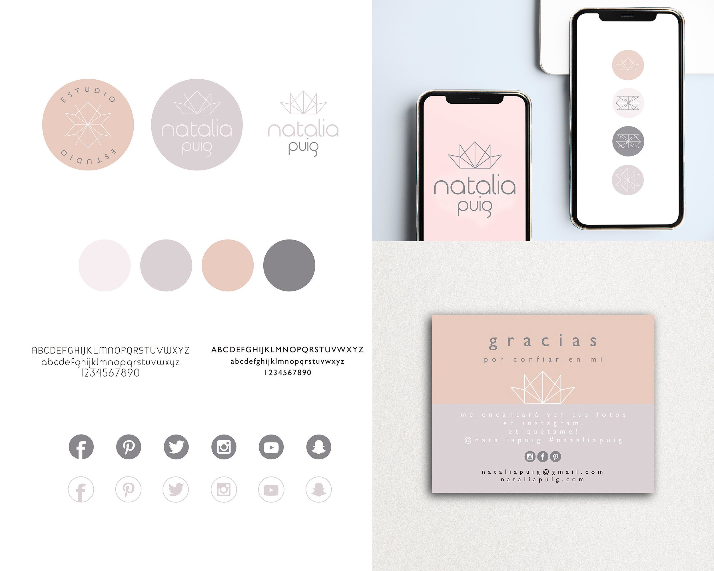 Logo with geometric anagram Personal brand that gives value | Etsy
