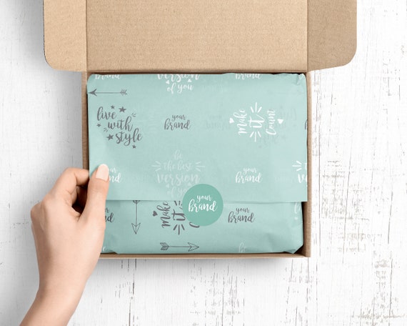 Tissue Paper & 5 Stickers Customizable Design With Your Logo - Etsy