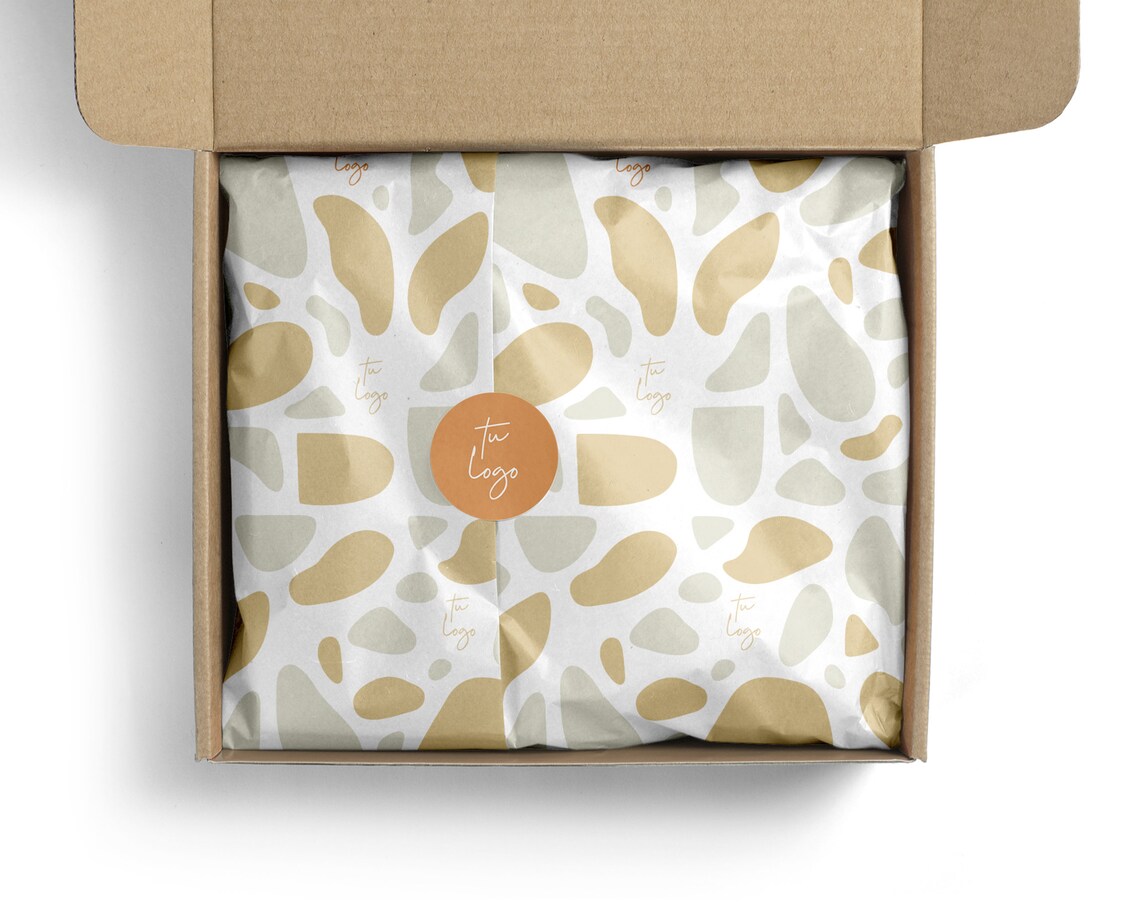 Tissue Paper & 5 Stickers Customizable Design With Your Logo - Etsy