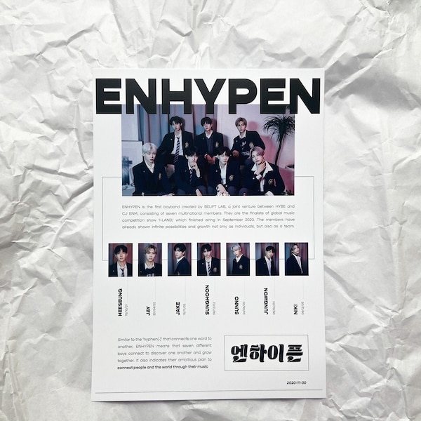 Kpop Poster Enhypen - Etsy Canada