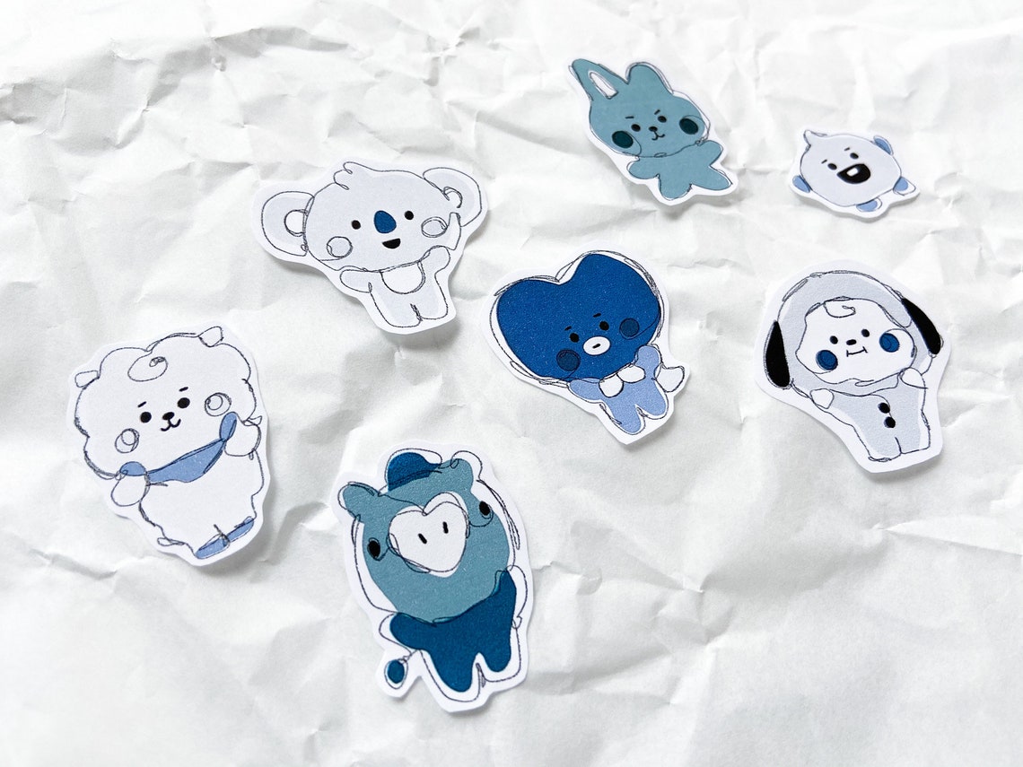 BT21 Lineart Sticker Pack | Etsy