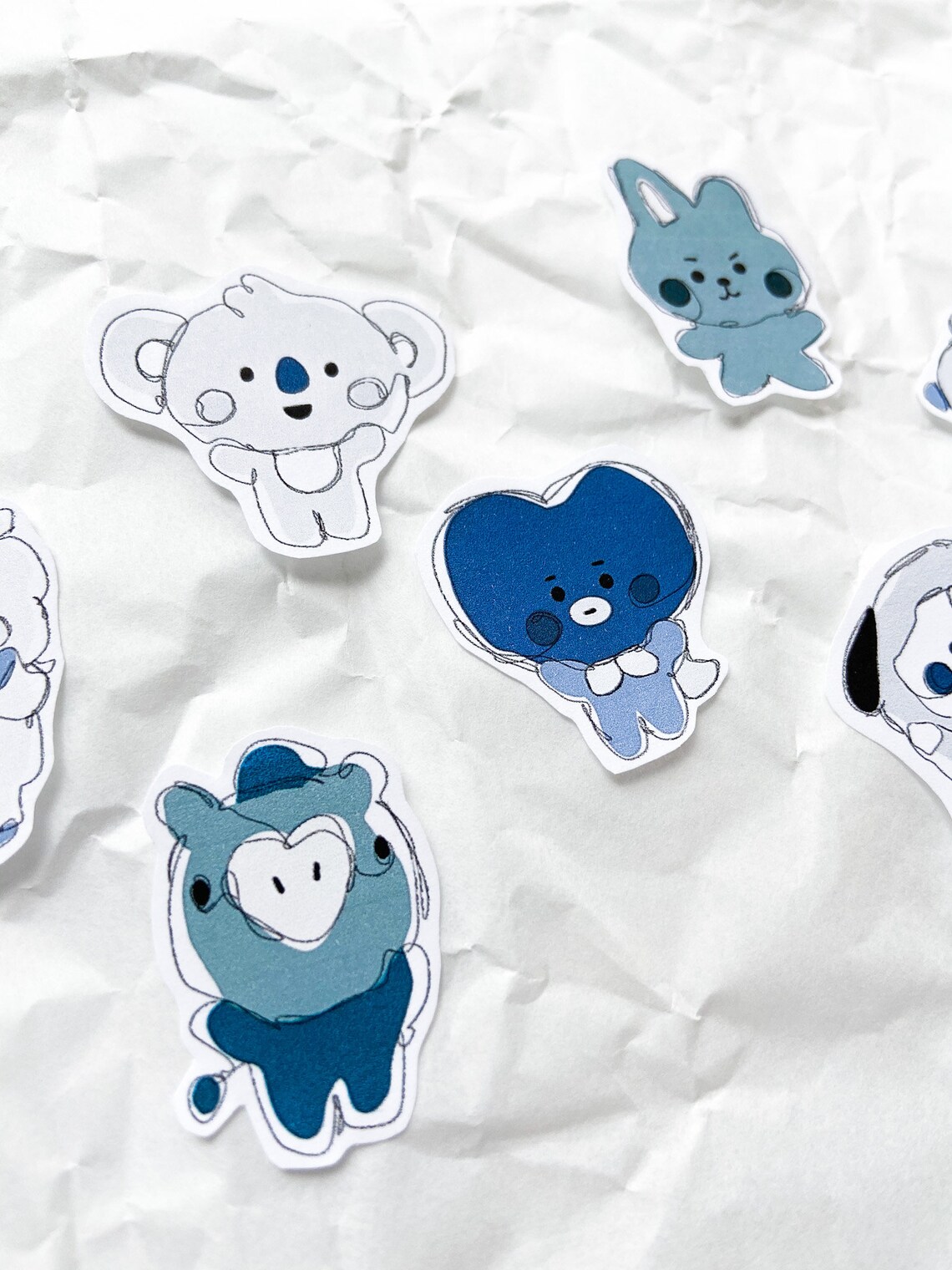 BT21 Lineart Sticker Pack | Etsy