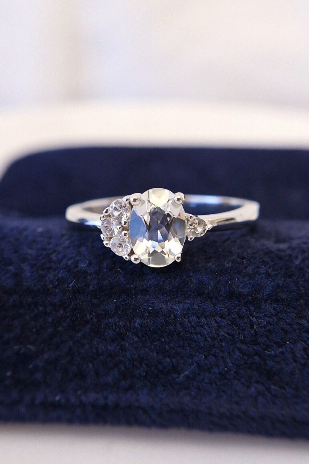 White Topaz Ring, Weiss Ring, Silver Jewellery Ring, Engagement Ring ...