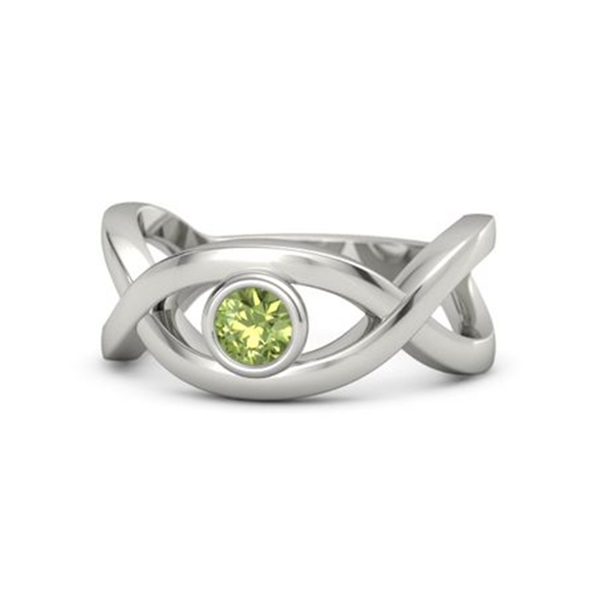 Peridot Ring-Double Helix Ring-925 Sterling Silver | Etsy