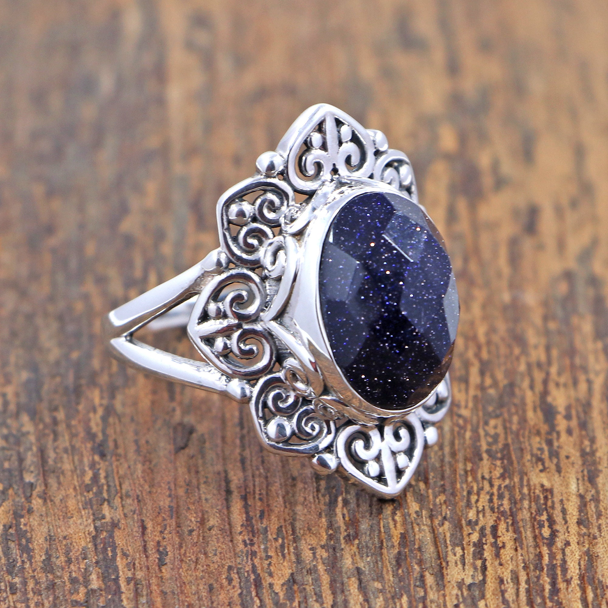 Blue Sunstone Ring-925 Sterling Silver Ring-blue Sunstone - Etsy