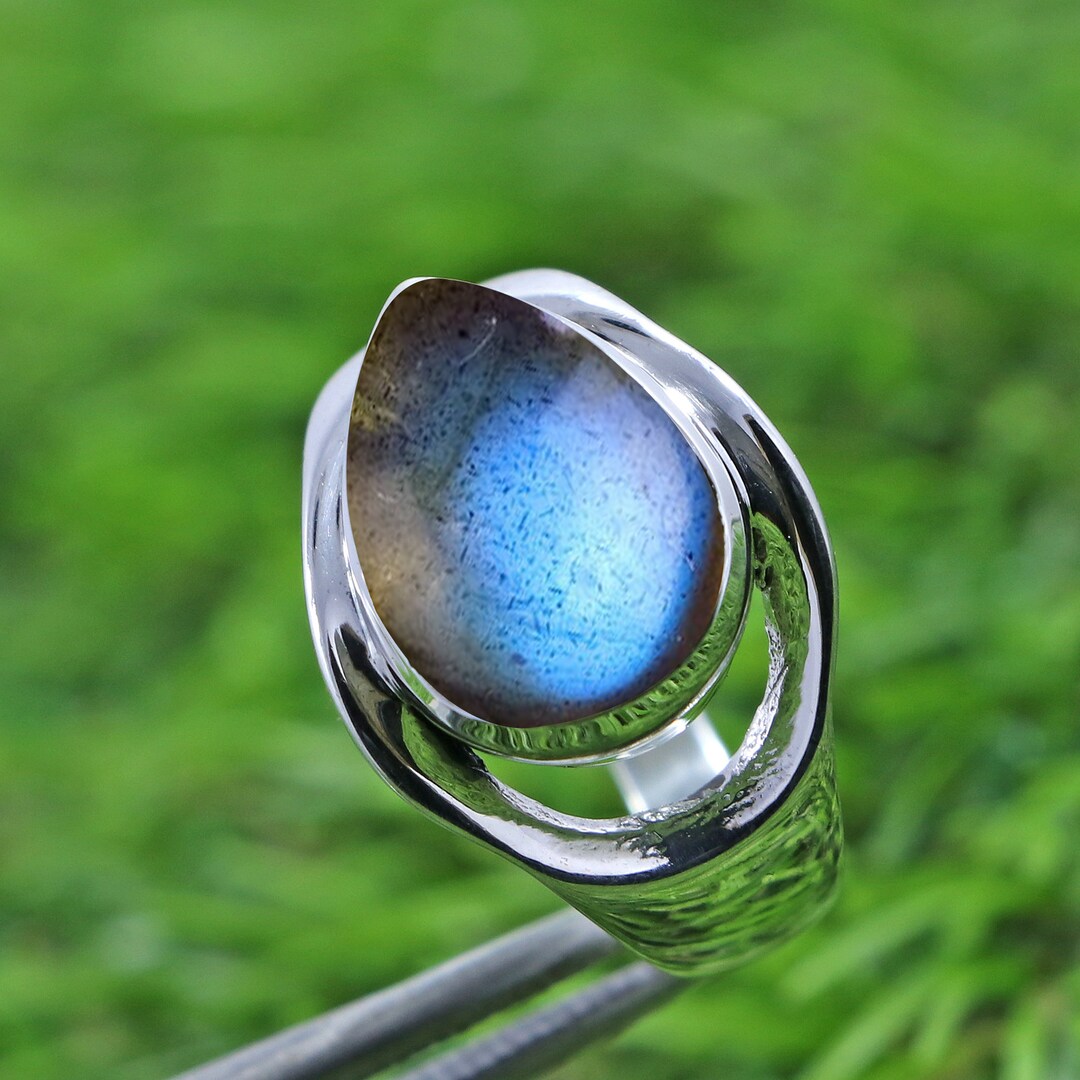 Natural Labradorite Ring, 925 Sterling Silver Ring, Handmade Gift ...