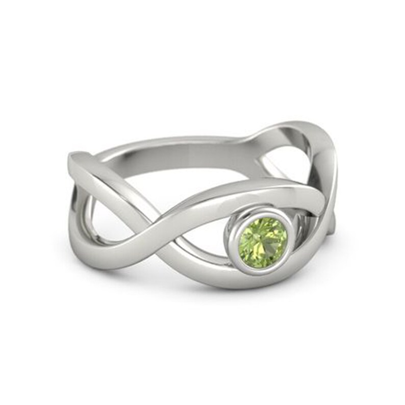 Peridot Ring-double Helix Ring-925 Sterling Silver - Etsy